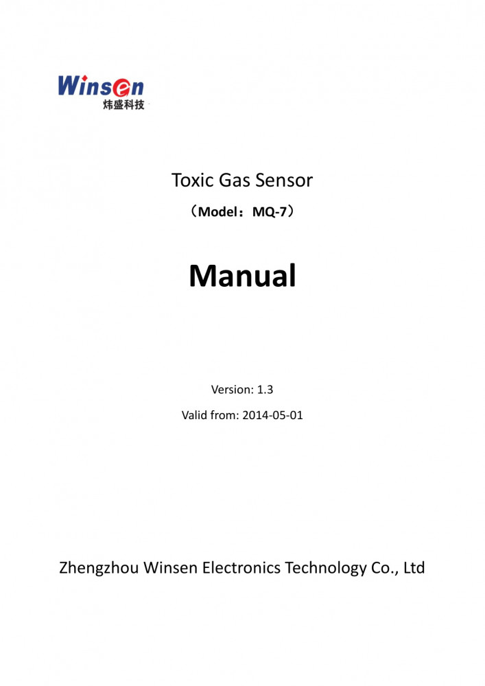MQ-7 manual page 1