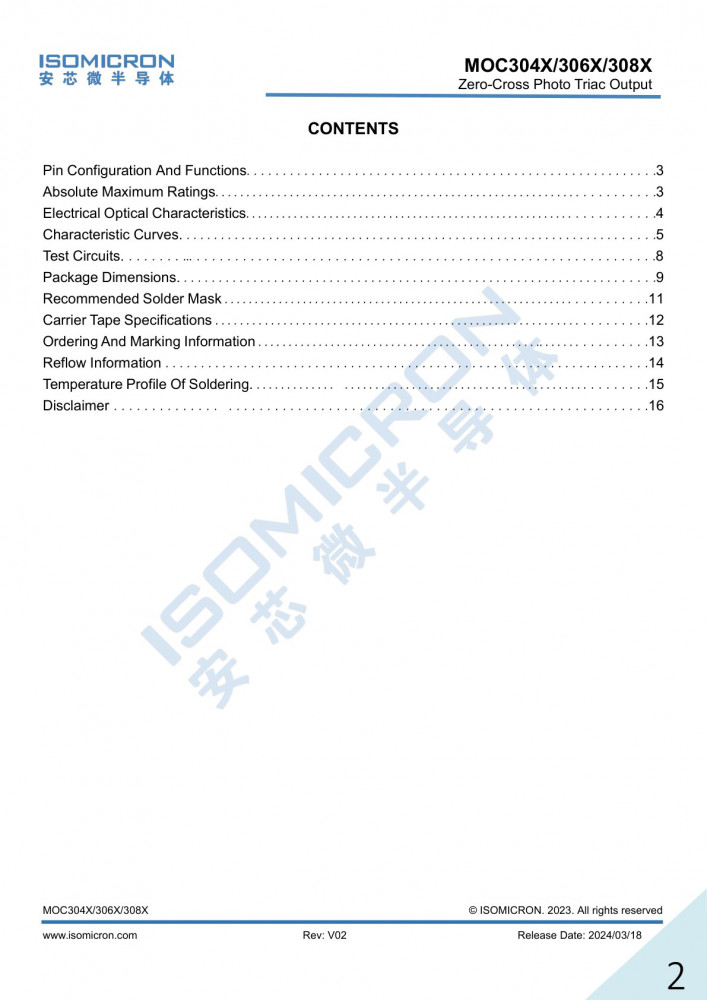 MOC3082VPE-AXW datasheet page 2
