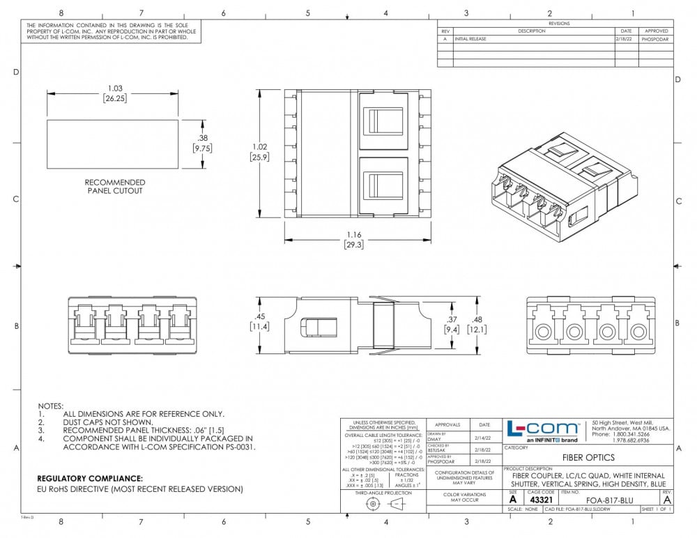FOA-817-BLU technical drawing preview