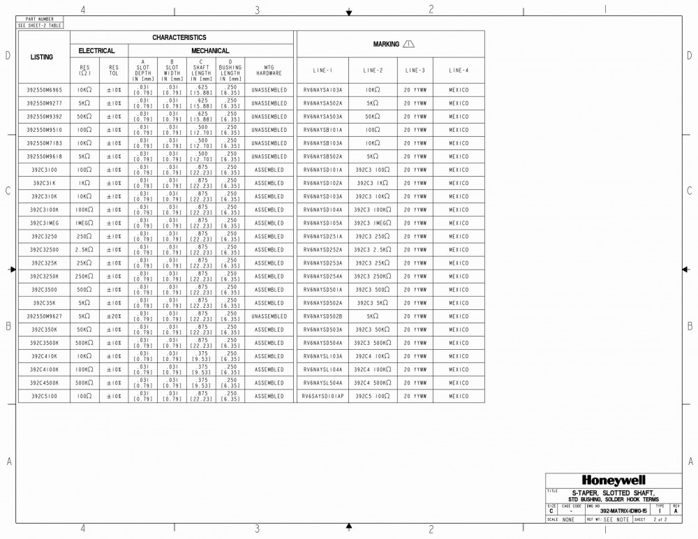 Honeywell 392 series document page 2