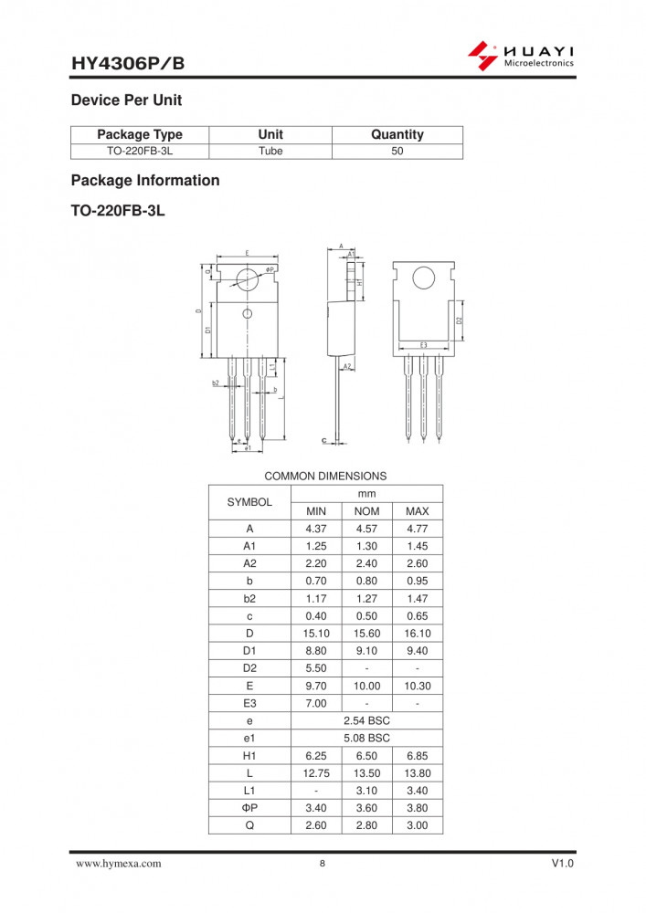 HY4306P datasheet page 8