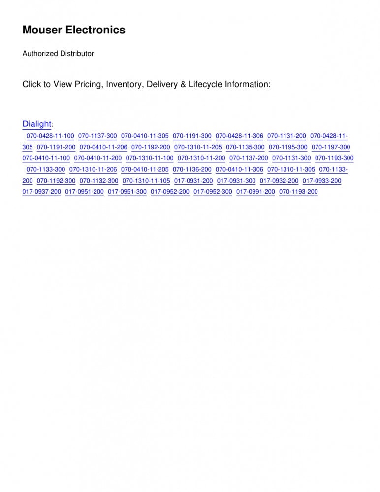 Dialight product documentation page 2
