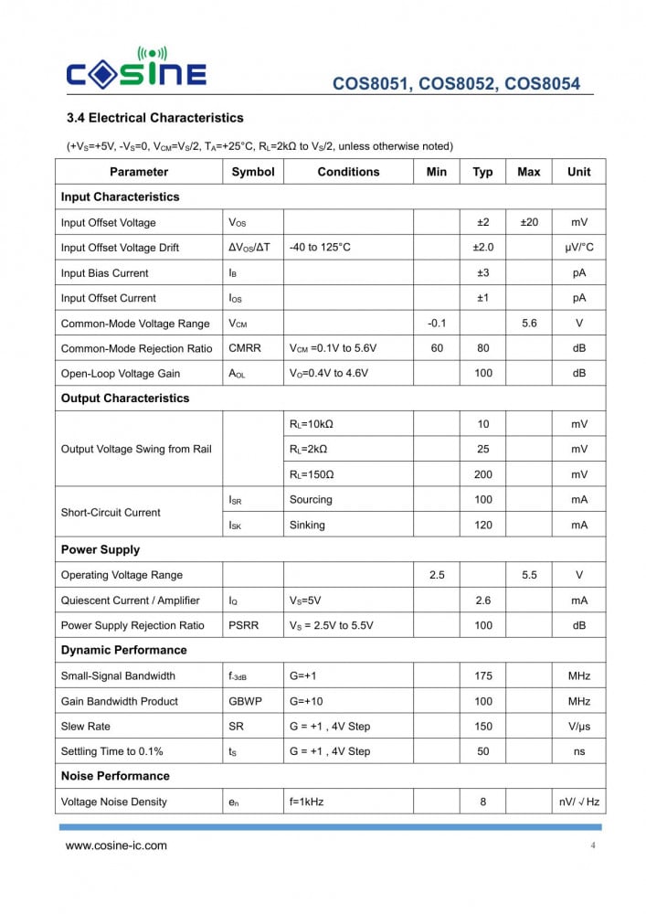 COS8052MR datasheet page 4