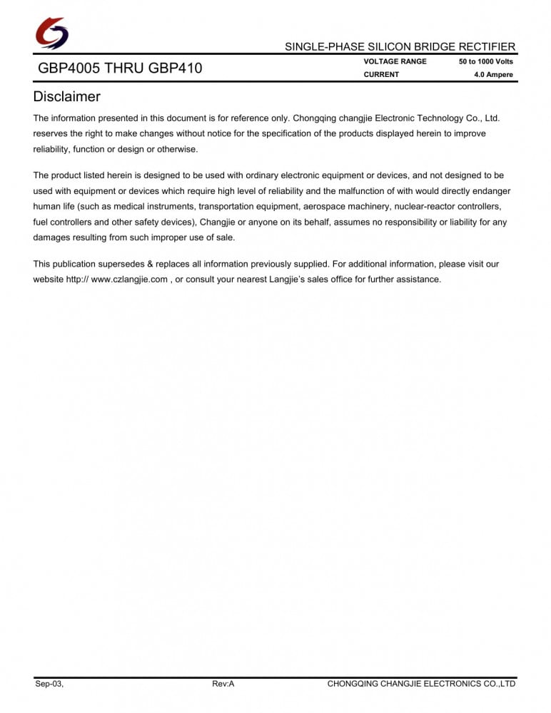 GBP410 datasheet page 4