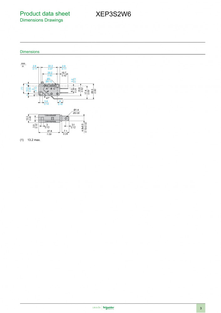 XEP3S2W6 technical document page 3