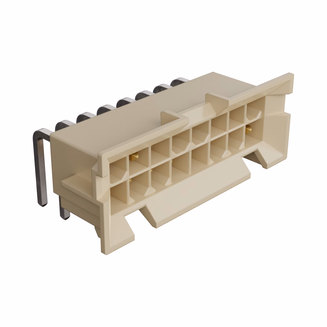 Mini-Fit BMI First Mate / Last Break Header, 4.20mm Pitch, Dual Row, Right-Angle, 18 Circuits, Nylon 6/6 UL 94V-0, Gold (Au) Plating