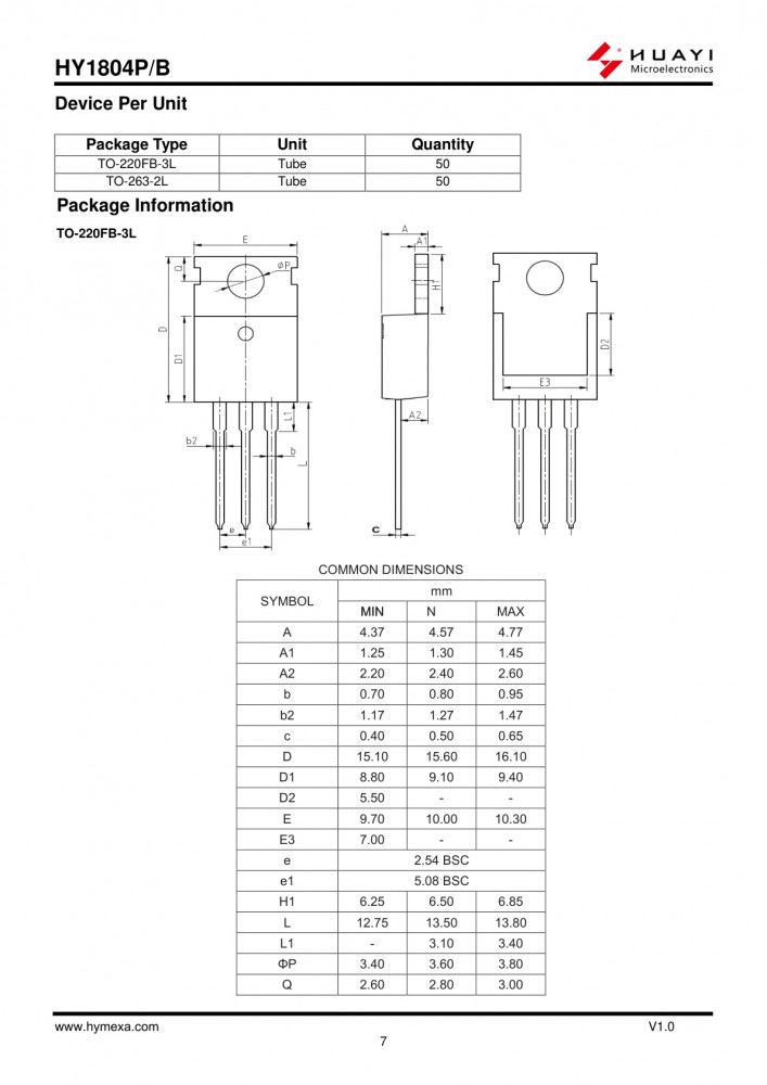 HY1804P datasheet page 7