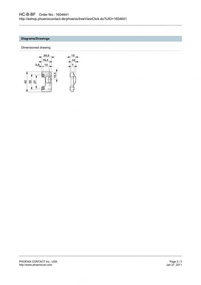 Phoenix Contact 1604641 HC-B-BF technical document page 2