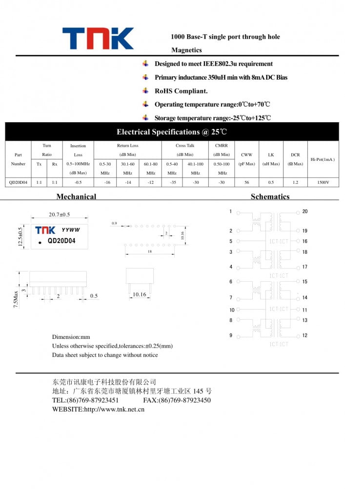 TNK QD20D04 datasheet page