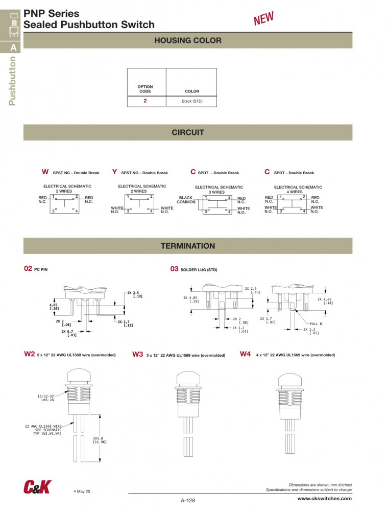 C&K PNP8S2D2Y03QE technical document page 4