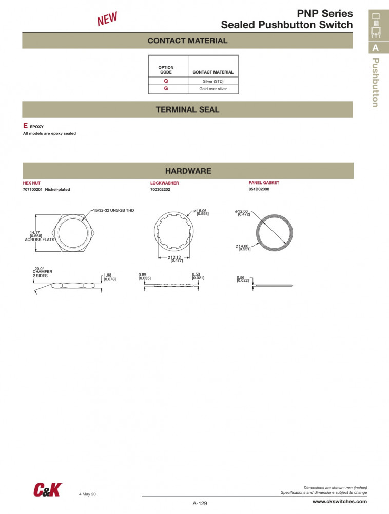 C&K PNP8S2D2Y03QE technical document page 5