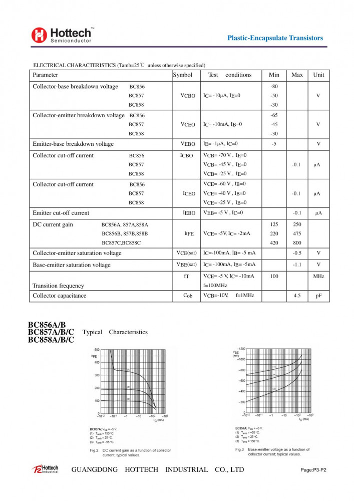 BC857C technical document page 2