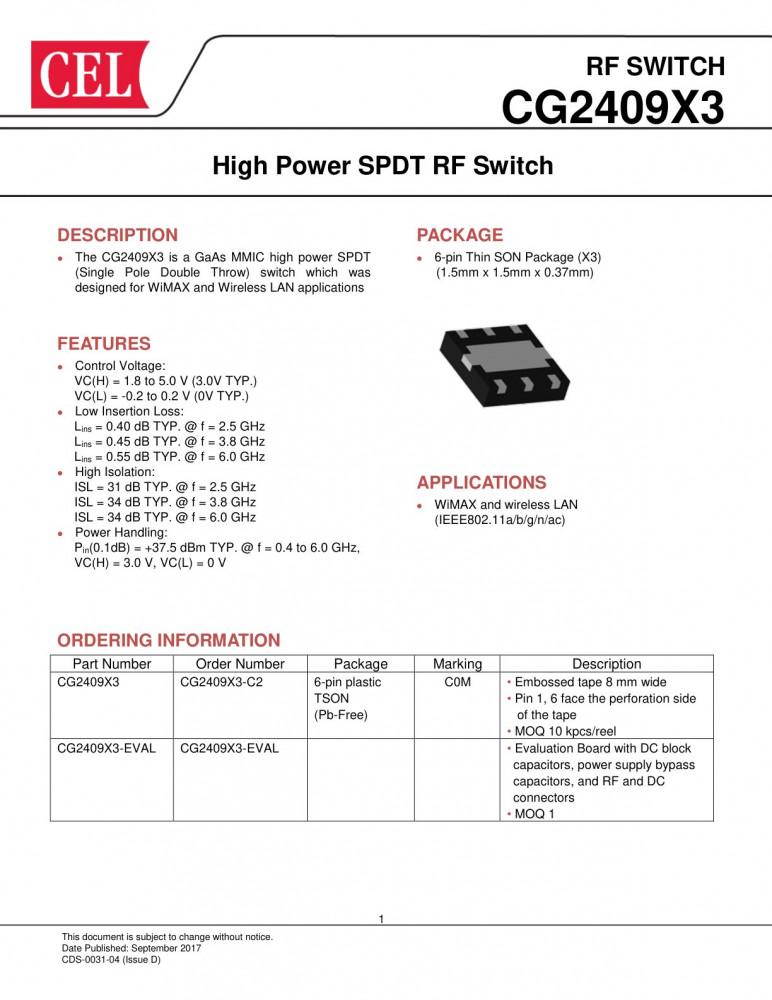 CG2409X3-C2 datasheet page 1
