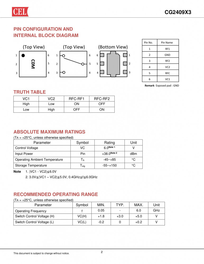 CG2409X3-C2 datasheet page 2