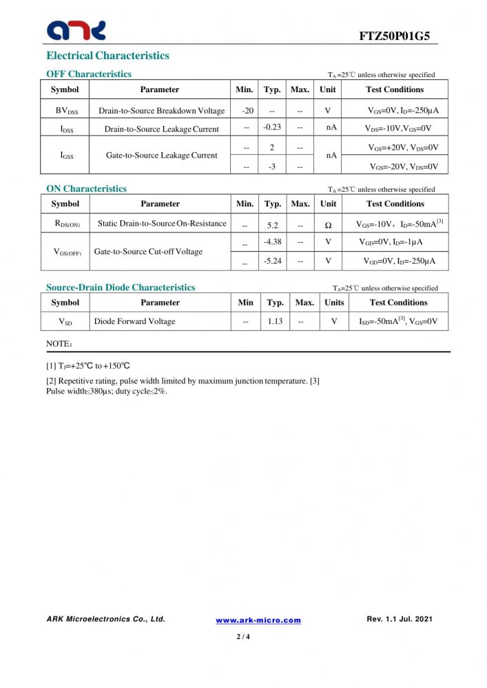 FTZ50P01G5 datasheet page 2