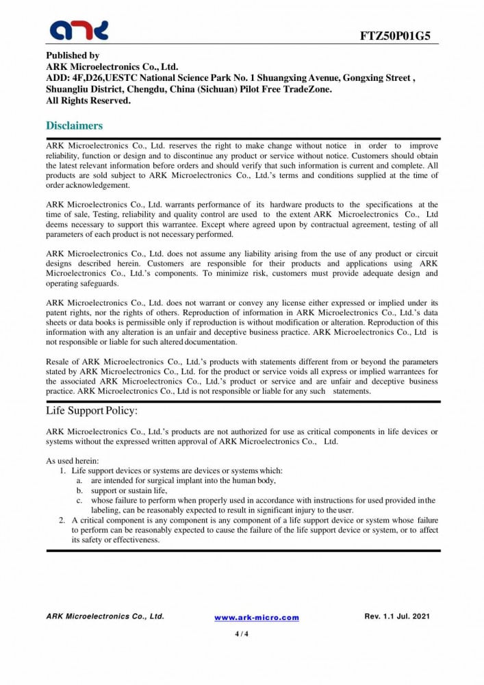 FTZ50P01G5 datasheet page 4