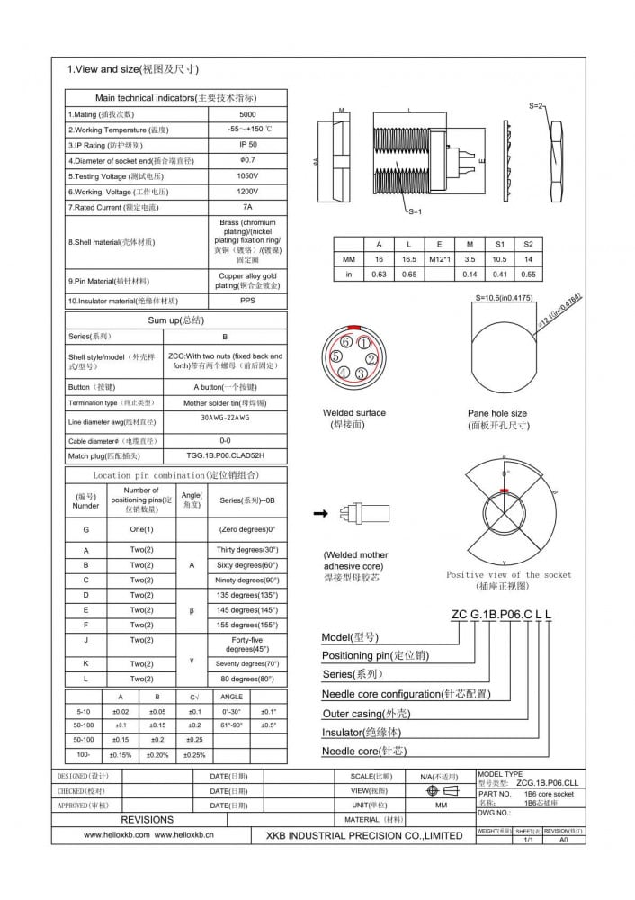 ZCG.1B.P06.CLL technical drawing and specifications