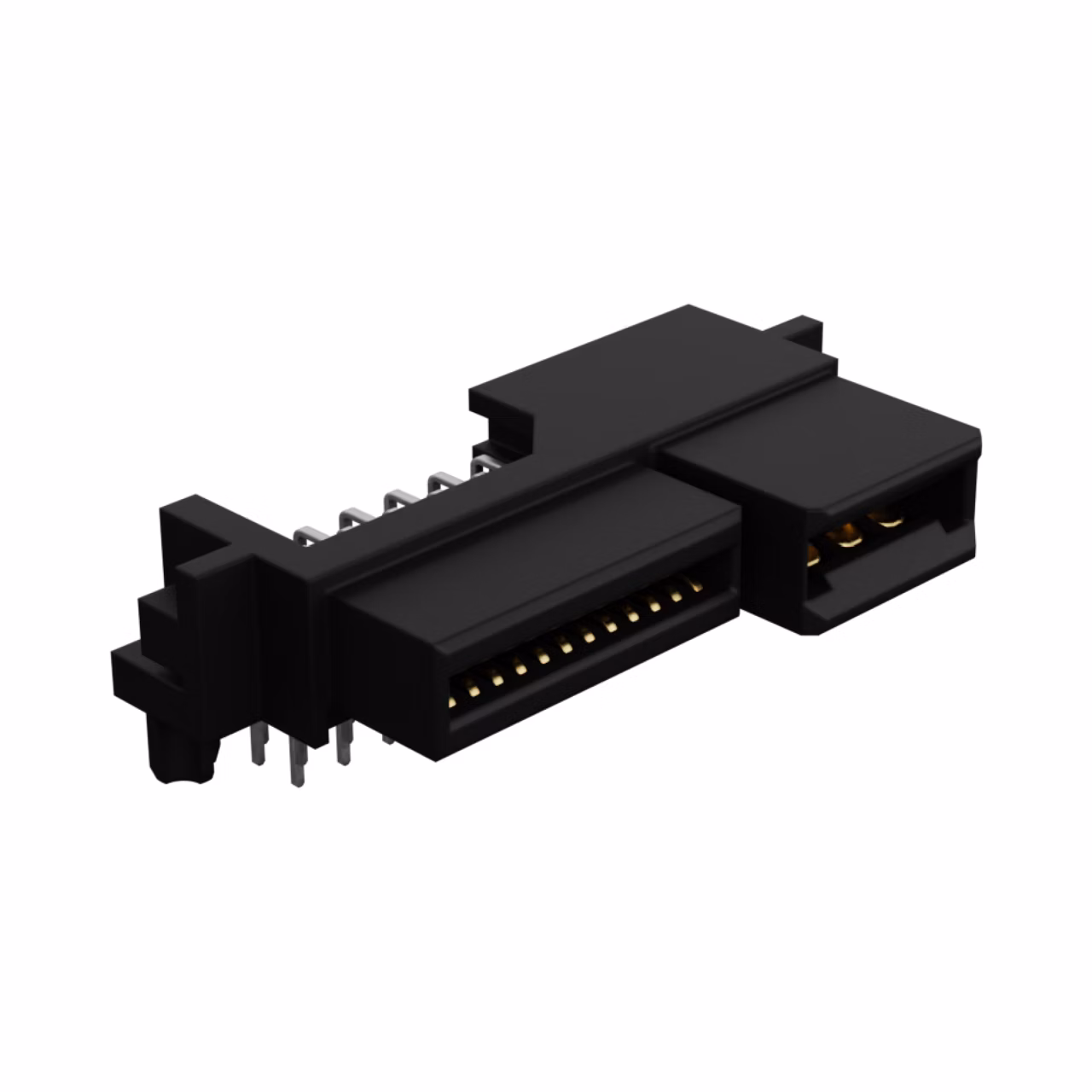 EXTreme LPHPower Receptacle Header, Right-Angle, 2 Power Contacts, 24 Signal Contacts, Select Gold (Au) Plating, for 3.18mm Thick PC Board, with Press-fit Plastic Pegs for sale