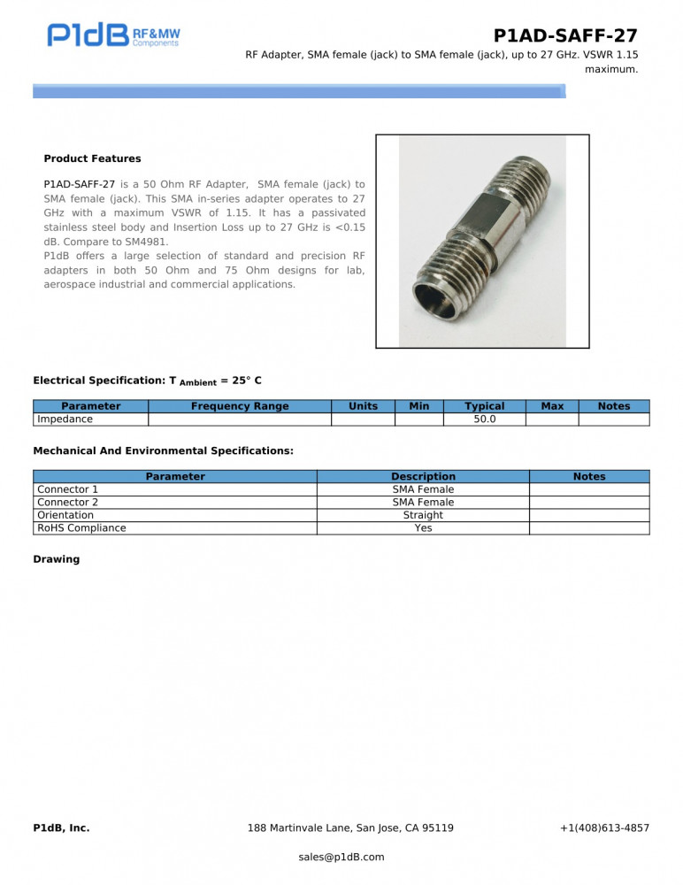 P1AD-SAFF-27 product documentation image 1