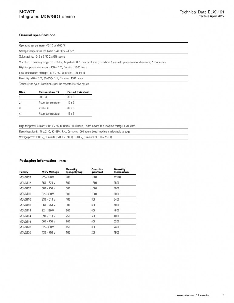 Eaton MOVGT datasheet page 7