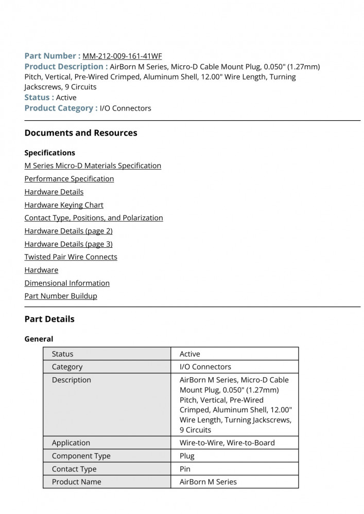 MM-212-009-161-41WF technical document page 1