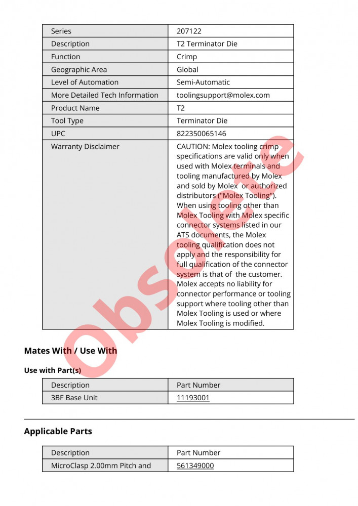 Technical document image 2 for Molex part 638575000