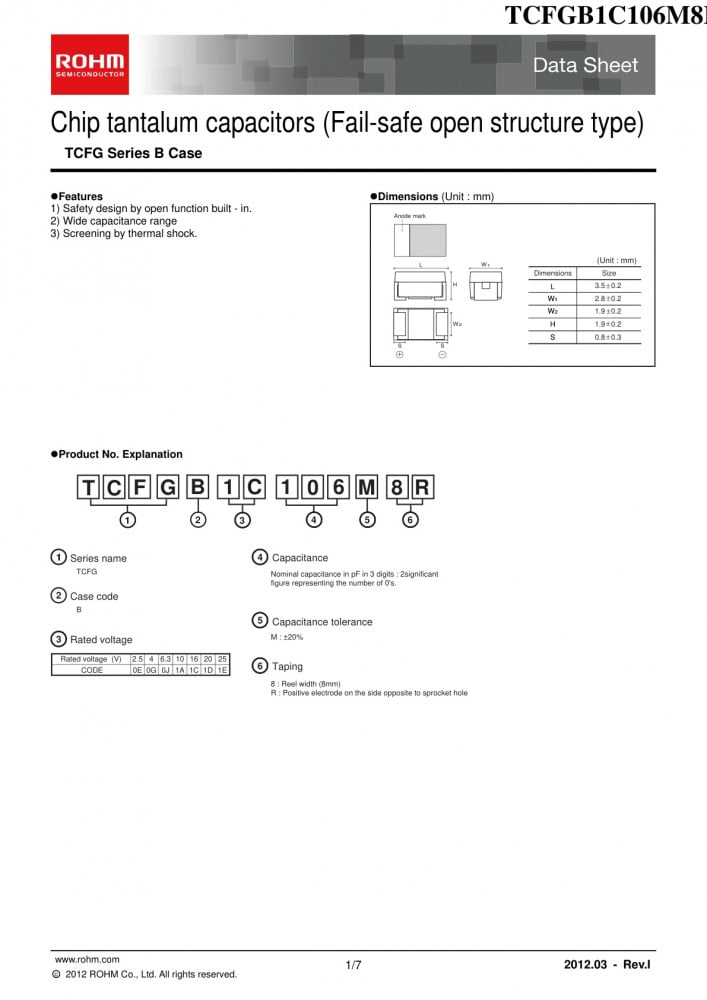 ROHM TCFG series document page 1