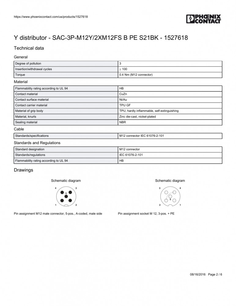Phoenix Contact 1527618 technical document page 2