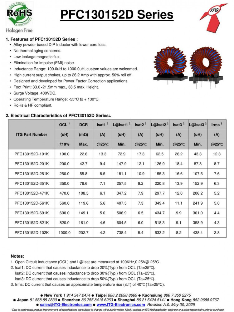 PFC130152D technical document, page 1
