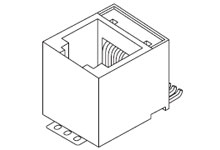 Modular Jack, Vertical, Top Entry, Surface Mount, 6/6, Low Profile, Pick-and-Place Polyimide Tape, 13