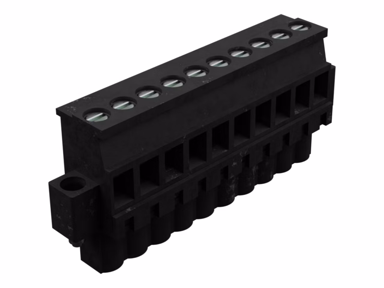5.00mm Pitch Eurostyle Vertical Plug, with Retention Screws and Standard Imprinting, Rear Wire Entry, Gold (Au) Plated, Black, 10 Circuits for sale
