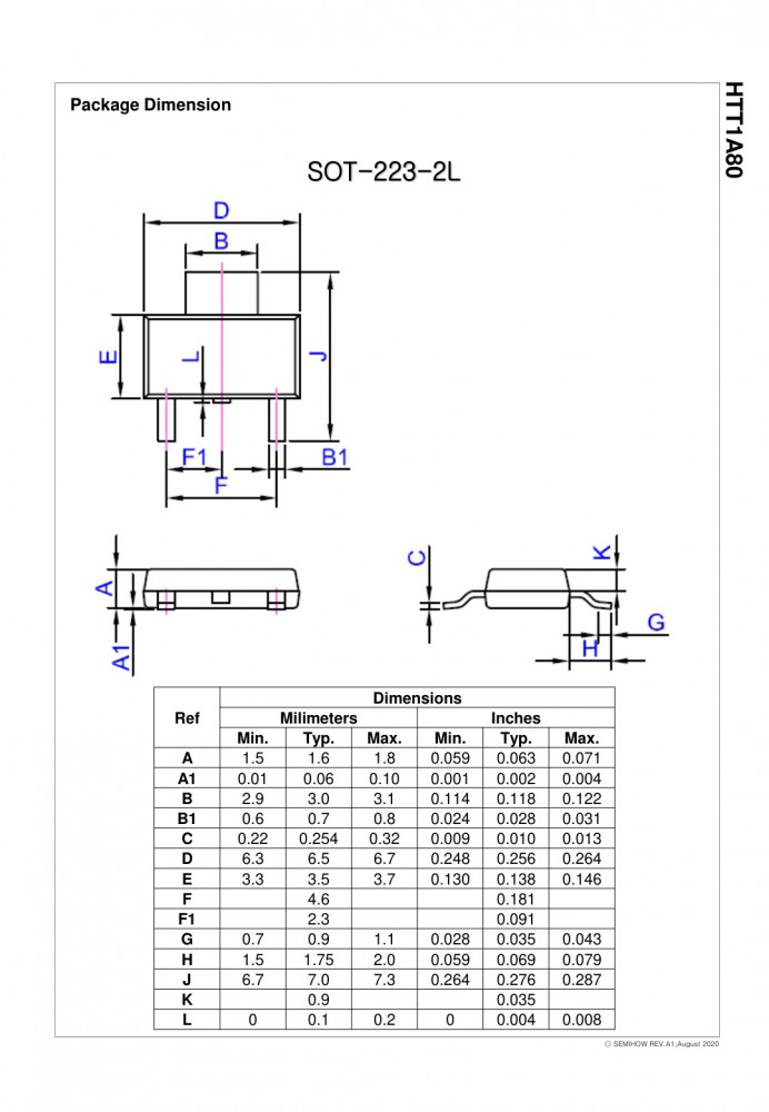 HTT1A80 technical document, page 4