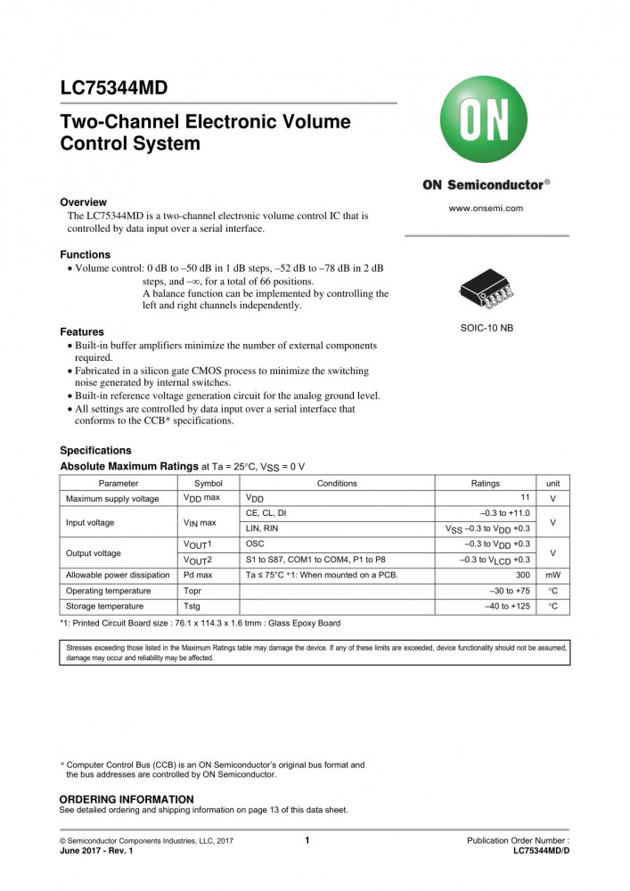 LC75344MD datasheet page 2