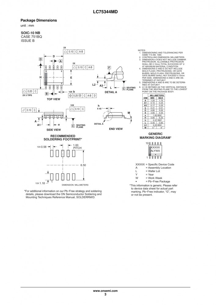 LC75344MD datasheet page 4