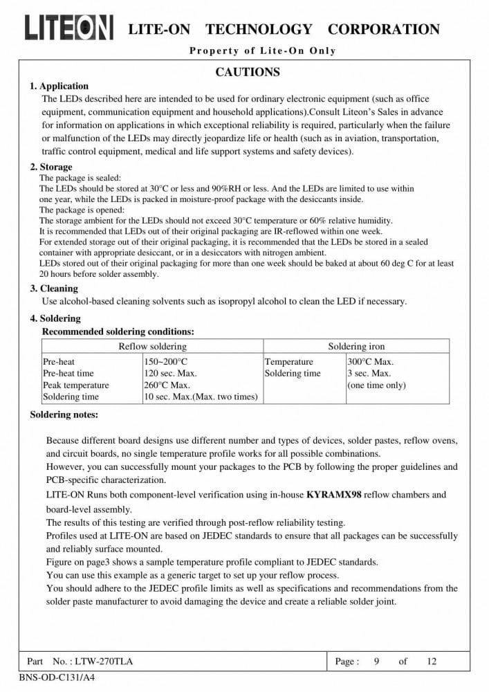 LTW-270TLA datasheet page 10