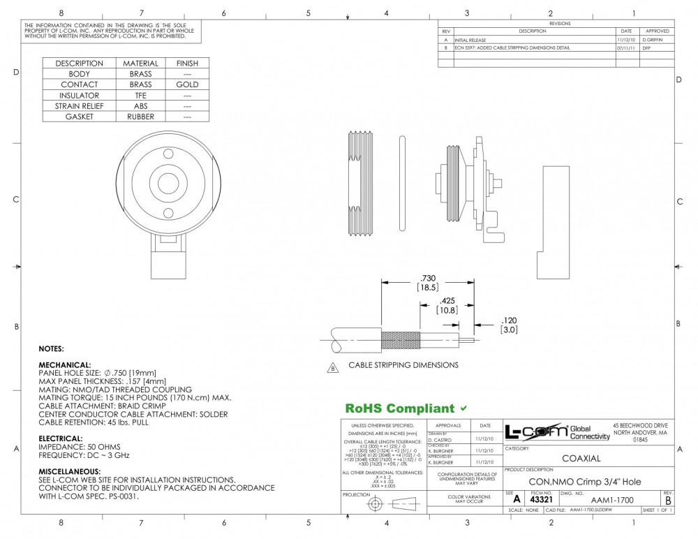 L-com AAM1-1700 technical document preview