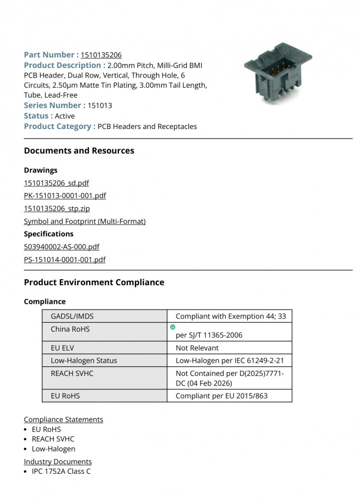 Molex Milli-Grid technical document, page image 1
