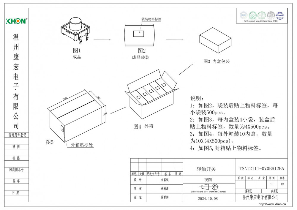 TSA12111-070B612BA packaging page 10