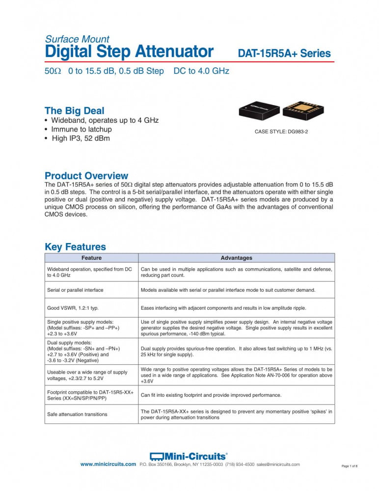 DAT-15R5A-PP+ datasheet page 1