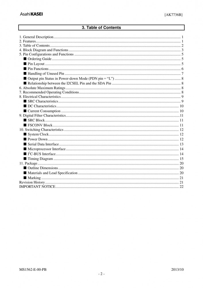 AK7736B datasheet page 2