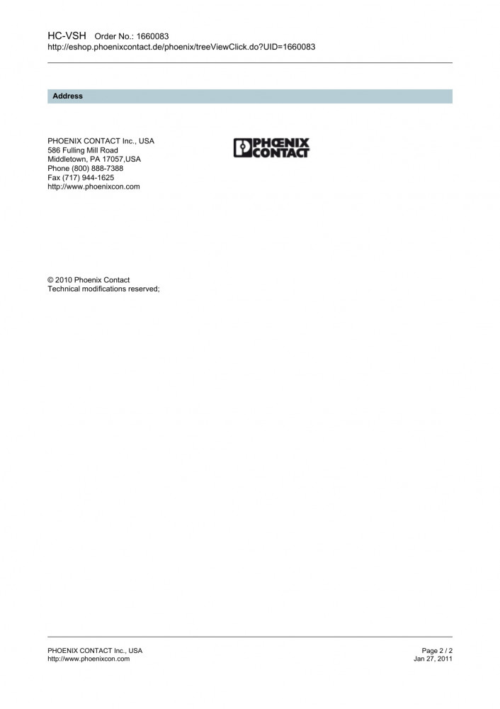 Phoenix Contact HC-VSH 1660083 technical visual