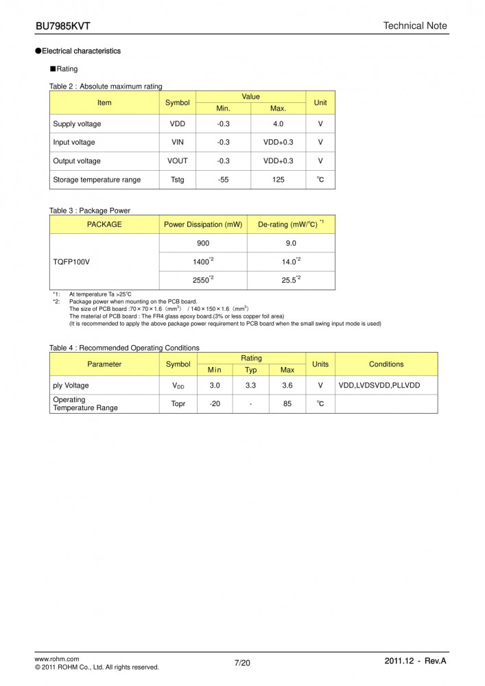 BU7985KVT datasheet page 7