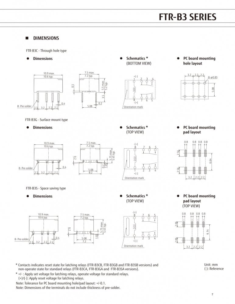 FTR-B3 datasheet page 7