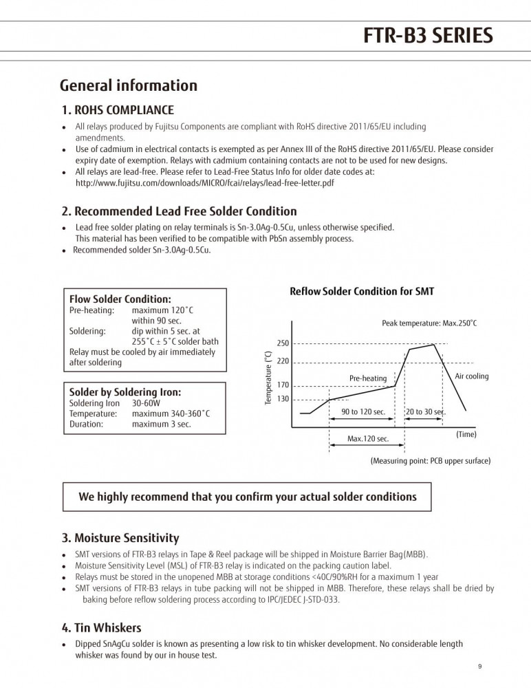 FTR-B3 datasheet page 9