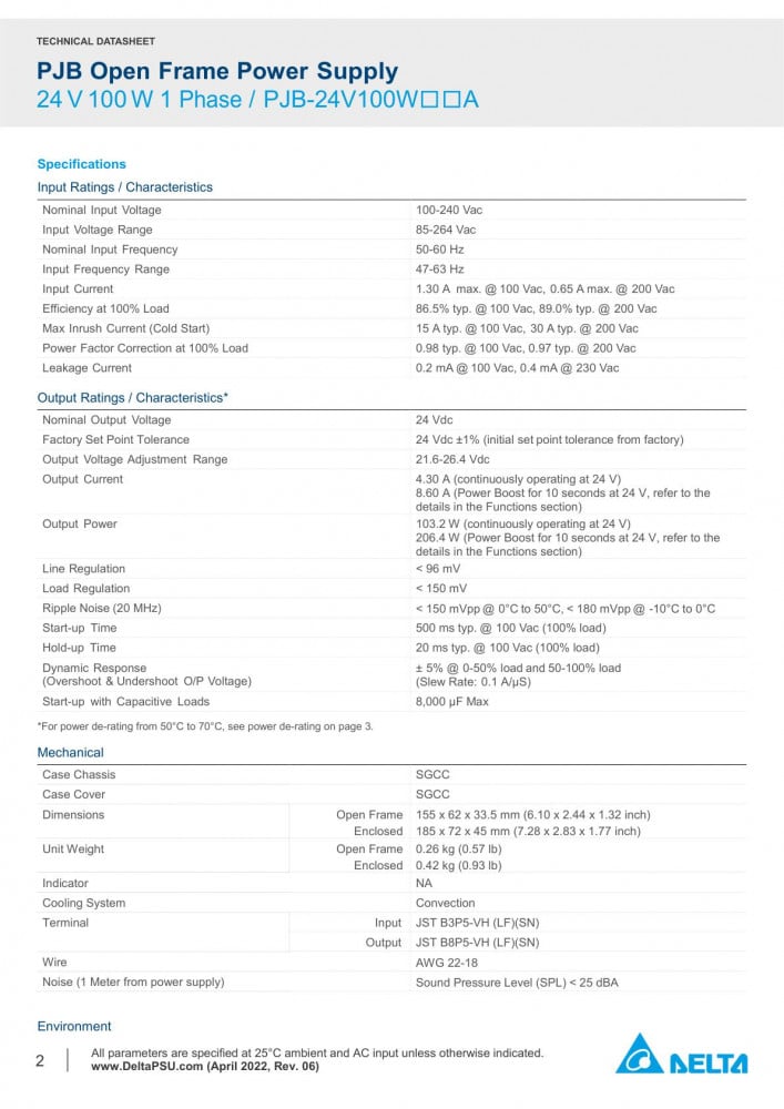 PJB-24V100WCRA datasheet page 2