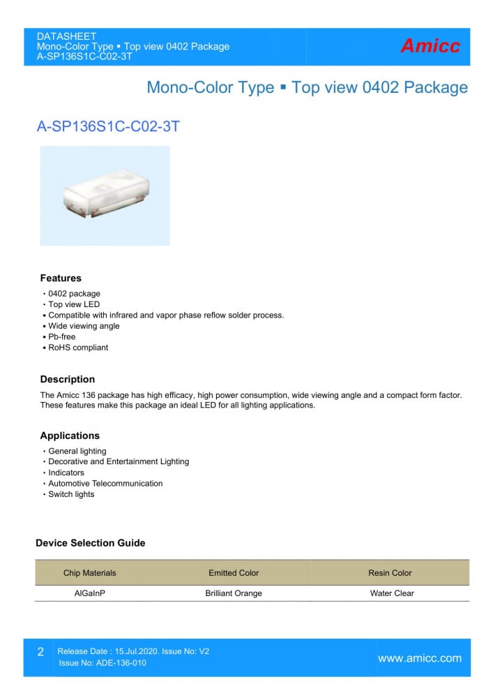 A-SP136S1C-C02-3T datasheet page 2