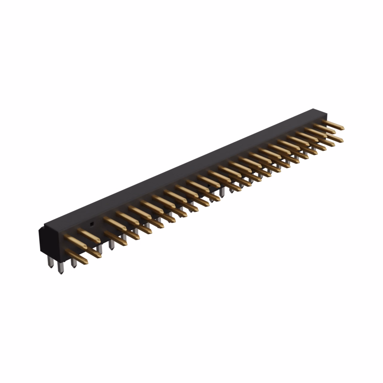 2.00mm Pitch Milli-Grid Header, Right-Angle, Through Hole, 50 Circuits (void at circuit 5, 6, 26), 0.38µm Gold (Au) Plating, Mating Pin Length 4.00mm, Tail Length 2.60mm, Tray, Lead-Free for sale