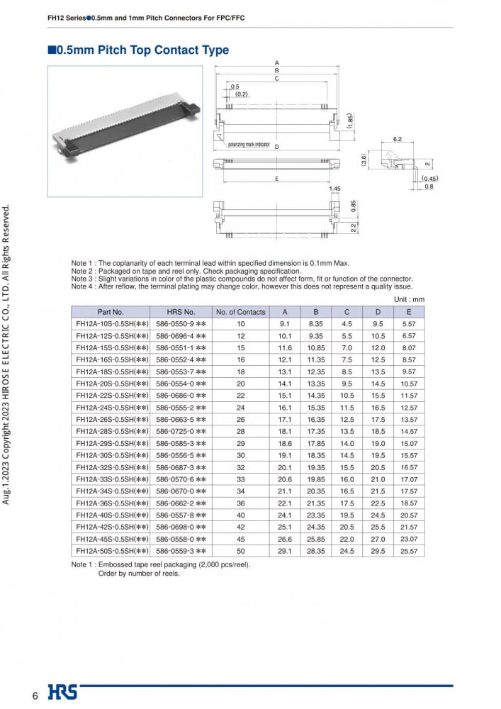 HRS FH12 datasheet page 6