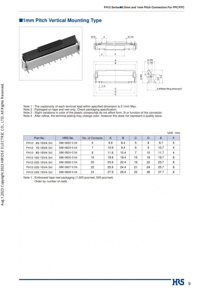 HRS FH12 datasheet page 9
