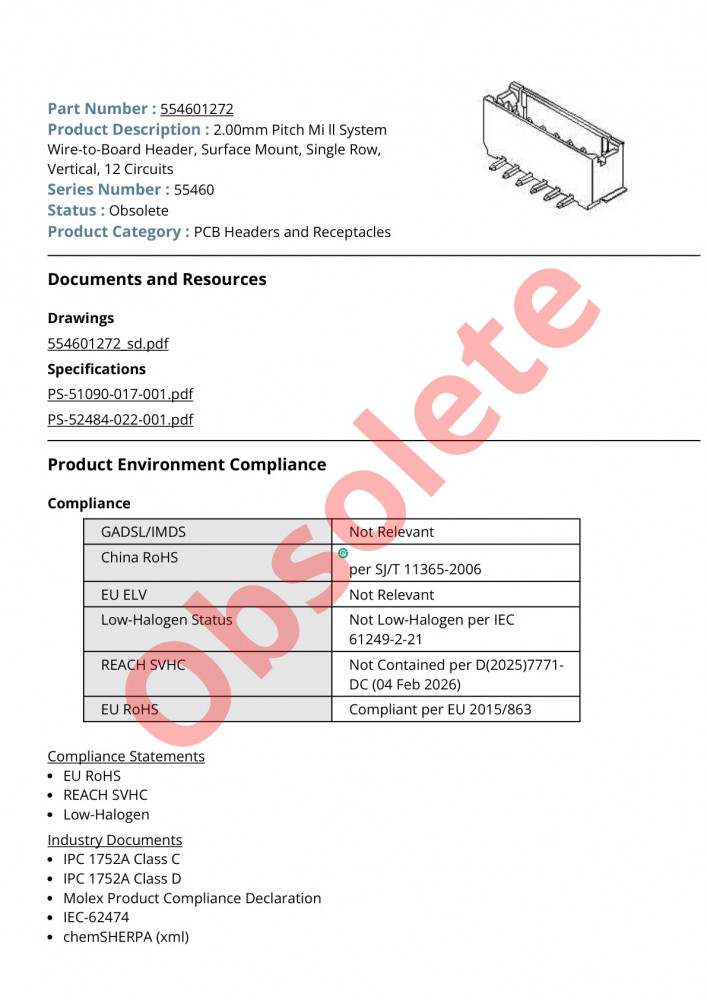 Technical document visual 1 for MOLEX 554601272